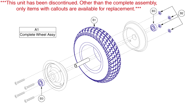 Pride Dash (SC41) - Wheel Assembly - Front – Monster Scooter Parts