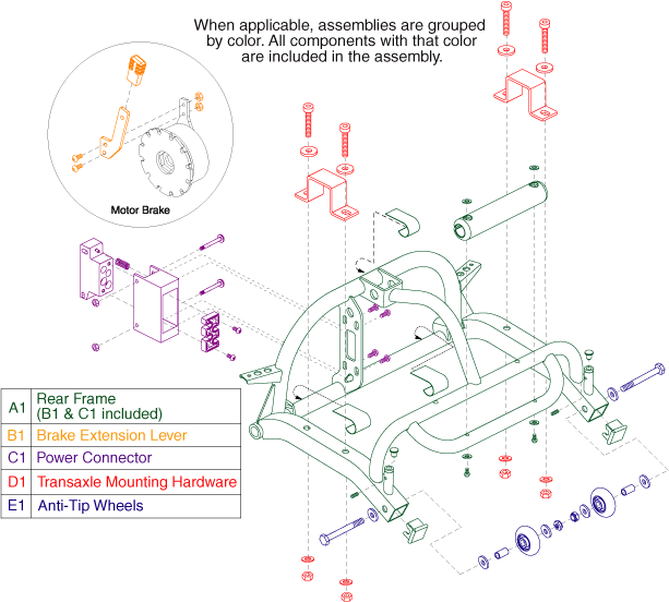 Go-Go Elite Traveller Plus 3-Wheel (SC53) - Frame Assemblies - Rear ...