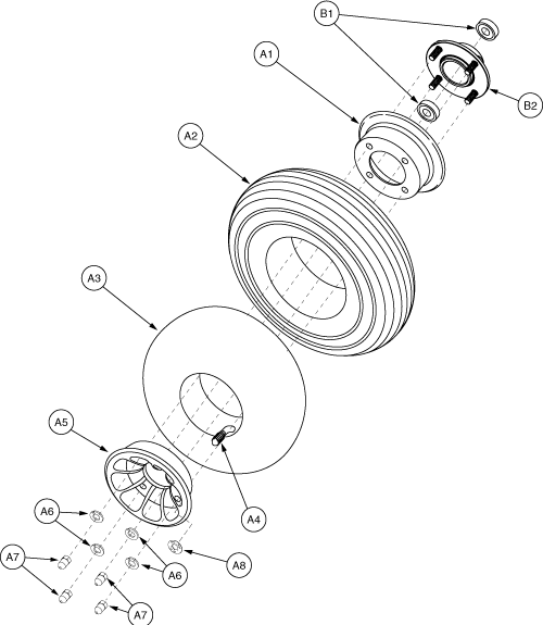 Pride Legend (SC340) - Wheel Assemblies - Front Pneumatic - L-43949 ...