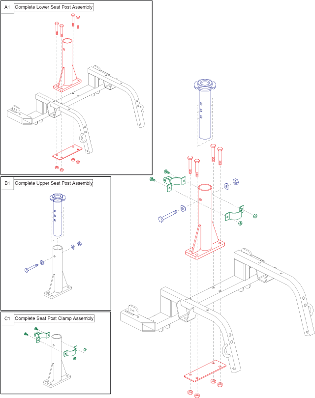 Pride Maxima (SC940) - Frames - Seat Post – Monster Scooter Parts