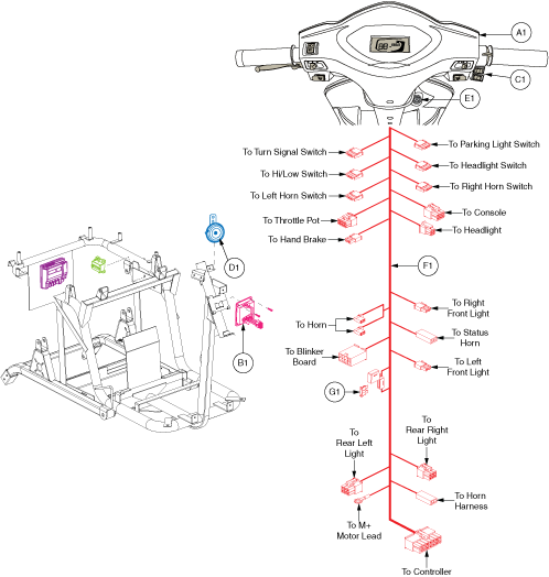 Pride Raptor (R3-1700) - Console – Monster Scooter Parts