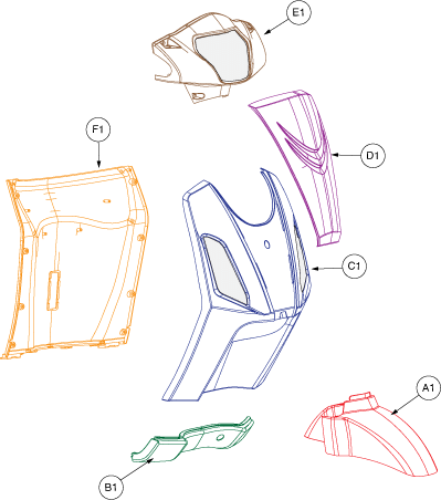 Pride Raptor (R3-1700) - Shrouds - Tiller – Monster Scooter Parts