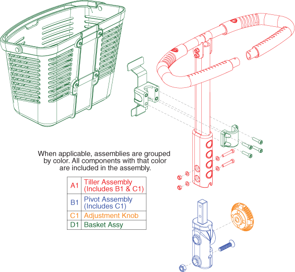 Pride Revo 2.0 (S66) - Frame - Tiller – Monster Scooter Parts