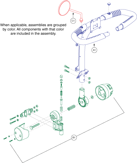Pride Victory 9 (SC609) - Frame Assemblies - Tiller – Monster Scooter Parts