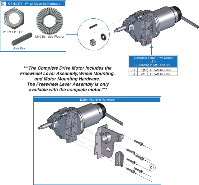 Jazzy 614 - Motors / Freewheel – Monster Scooter Parts