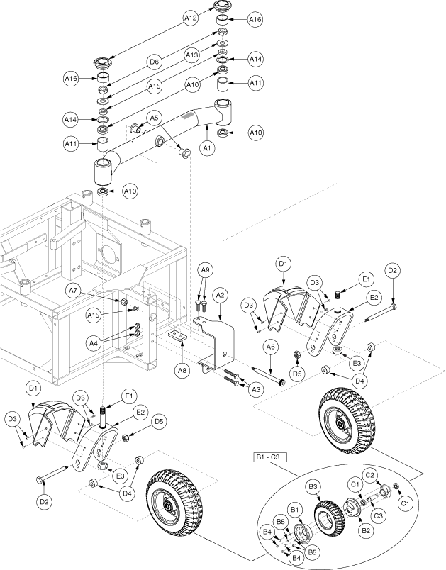 Quantum Q1650 - Articulating Beam / Casters – Monster Scooter Parts
