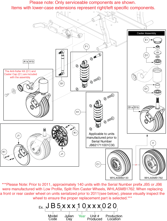 Quantum Q6 Edge - Caster Arm / Suspension - Standard – Monster Scooter ...
