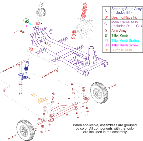 Go-Go Ultra X 4-Wheel (SC44X) - Frame Assemblies - Front Frame ...