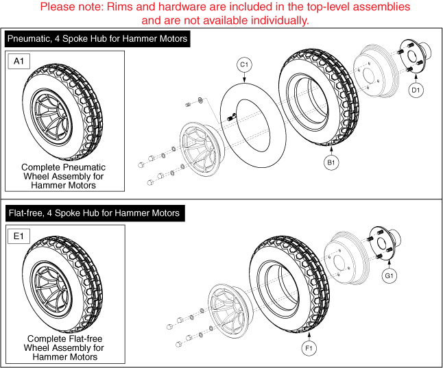 Quantum Q6 Edge Z - Drive Wheels - Black Rims - Used W/ Hammer Motors ...