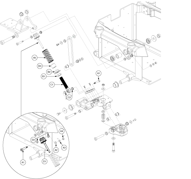 Quantum Q6000XL - Main Frame - Front Suspension – Monster Scooter Parts