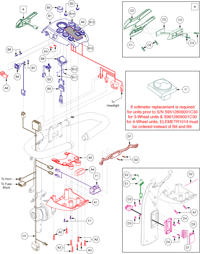 Pride Celebrity X (SC4001) - Console - Cte Throttle – Monster Scooter Parts