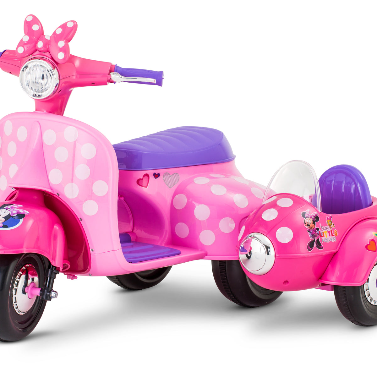 Kid Trax Disney Minnie Mouse Happy Helpers Scooter with Sidecar Ride-O ...