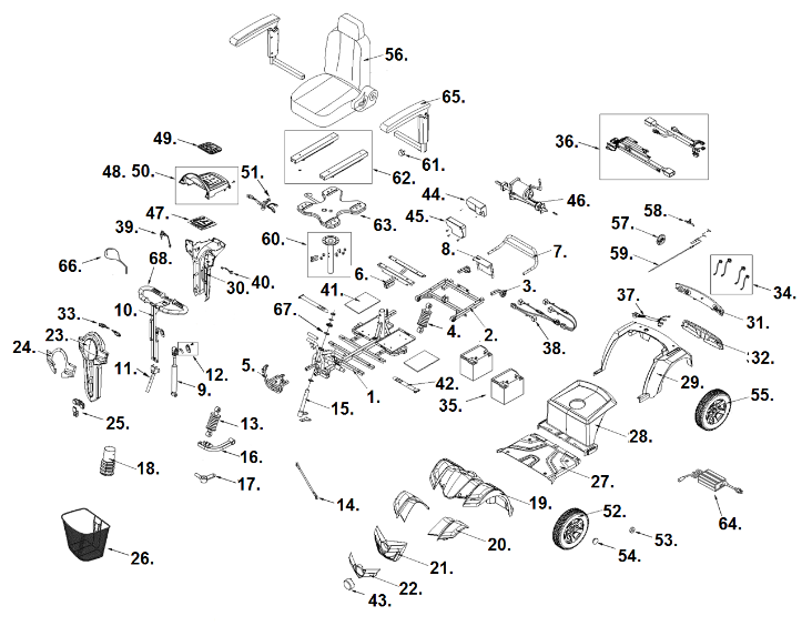 Drive Medical Panther Parts Diagram – Monster Scooter Parts