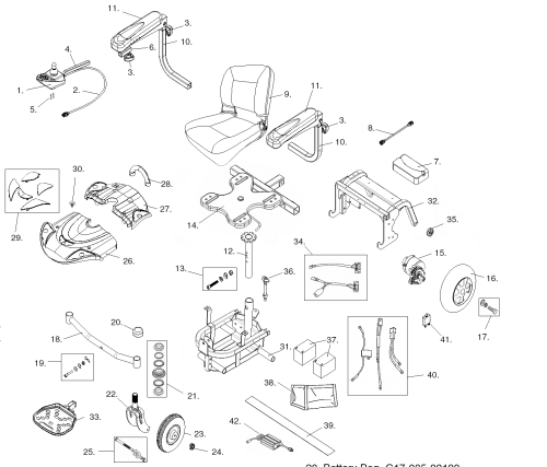 Drive Medical Titan LTE Parts Diagram – Monster Scooter Parts