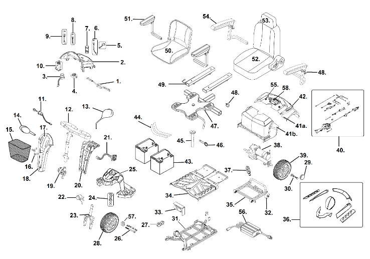 Drive Medical Ventura 3 Parts Diagram – Monster Scooter Parts