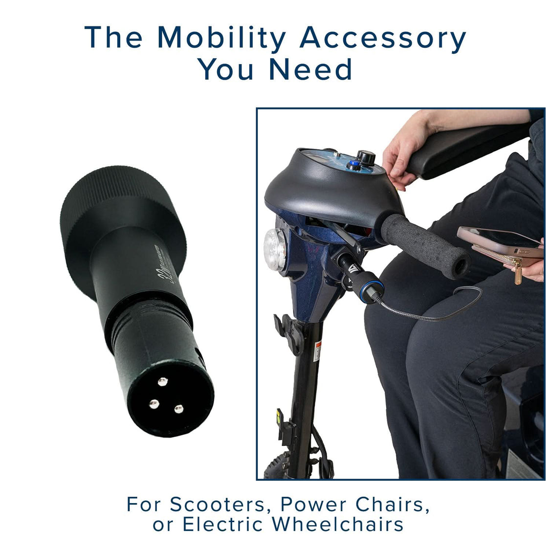 XLR Charging Adapter with Dual Ports USB-A & USB-C for Scooters & Powe ...
