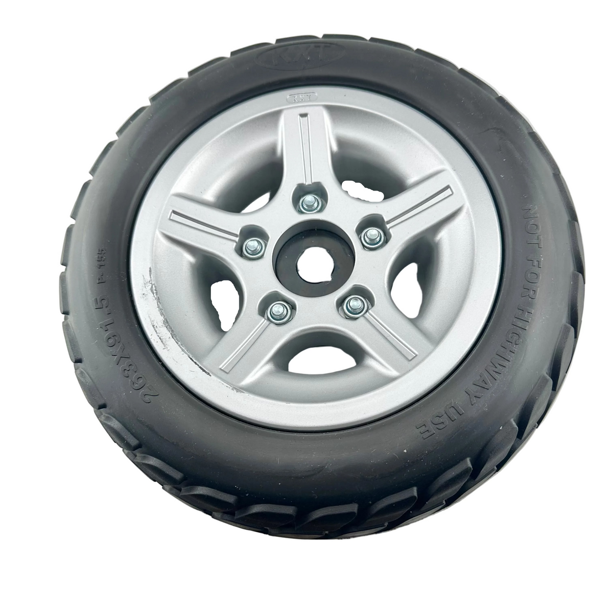 Rear Wheel Assembly with Black Flat-Free Tire and Aluminum 2 Piece Rim ...