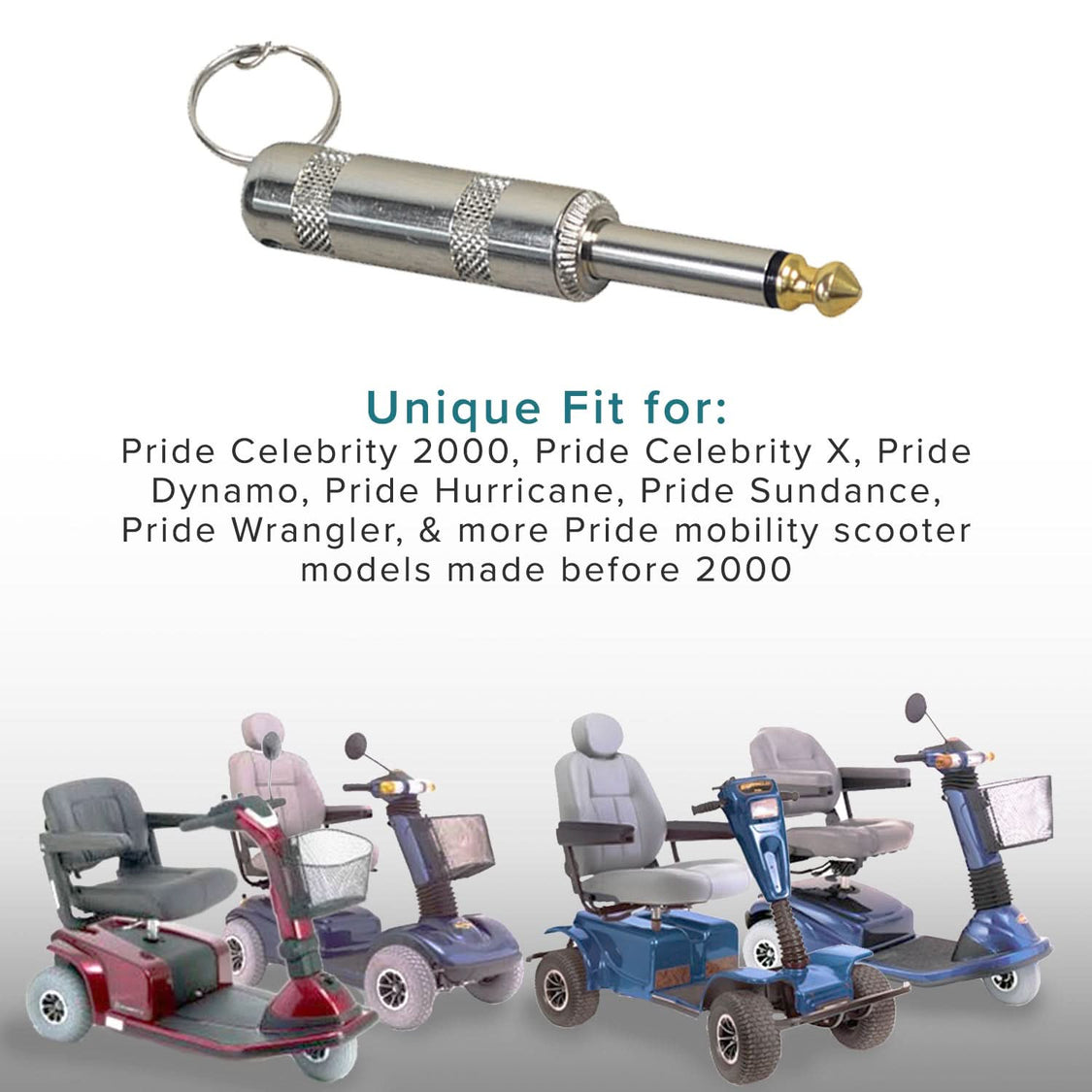 Key (Stereo Plug Style) with Cylinder Head for Pride Mobility Scooters ...