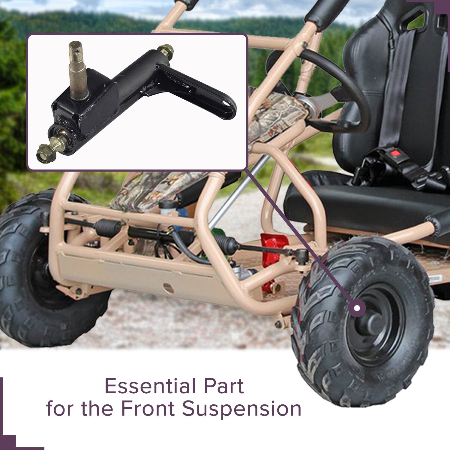 Spindle Steering Knuckle for the Coleman KT196 196cc 6.5 Hp Go-Kart ...