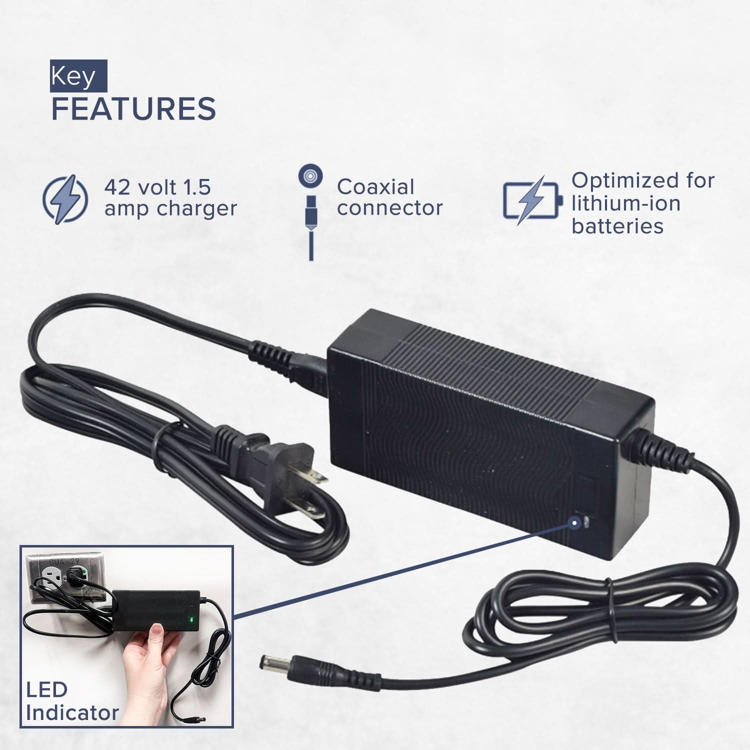 42 Volt Charger for Jetson® Bolt & Bolt Pro Electric Bicycles – Monster ...