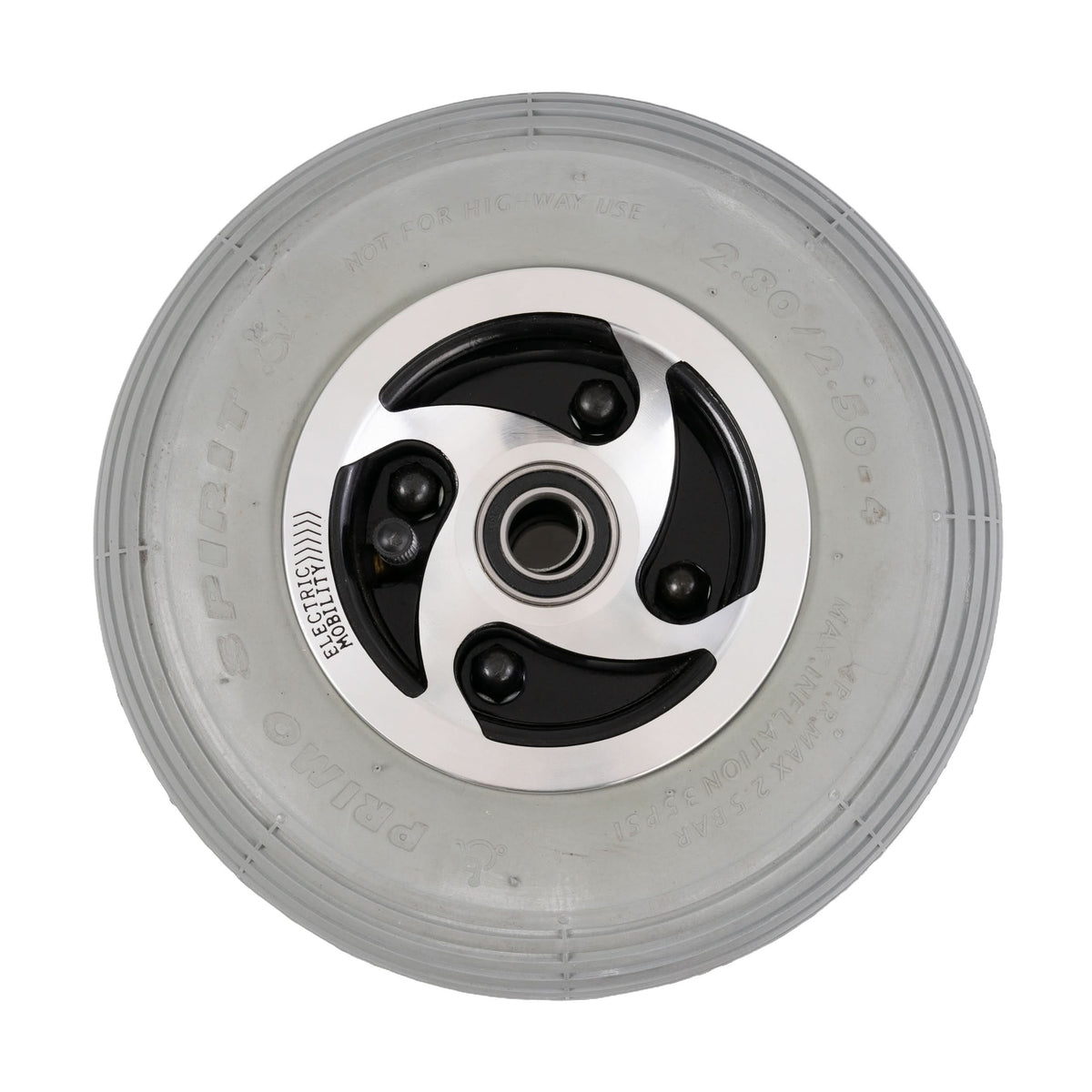 9"x3" (2.80/2.50-4) Pneumatic Front Wheel with Ribbed Tread for Rascal ...