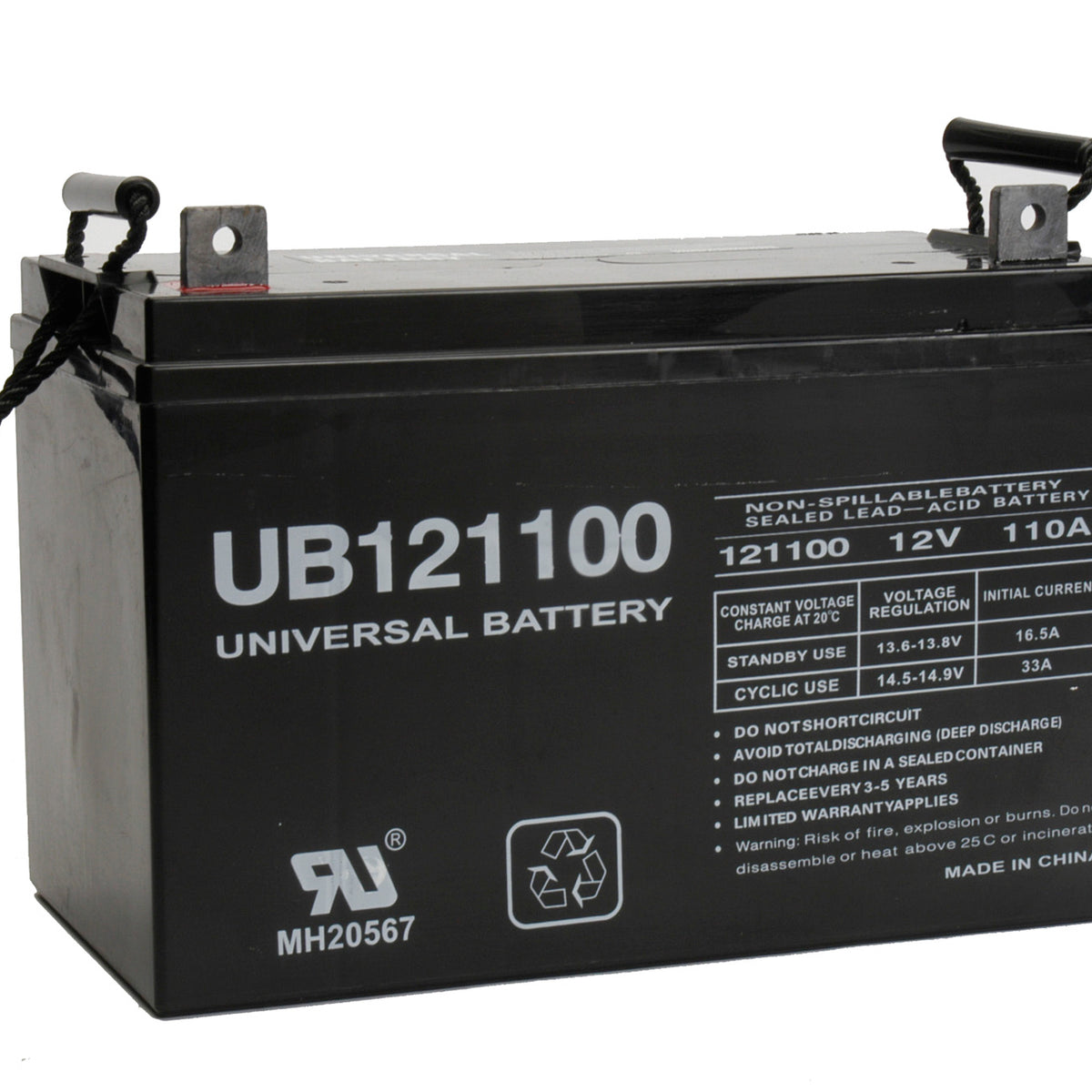 Group 30 (110 Ah) 12 Volt UB121100 Deep Cycle AGM Marine, Power Chair ...