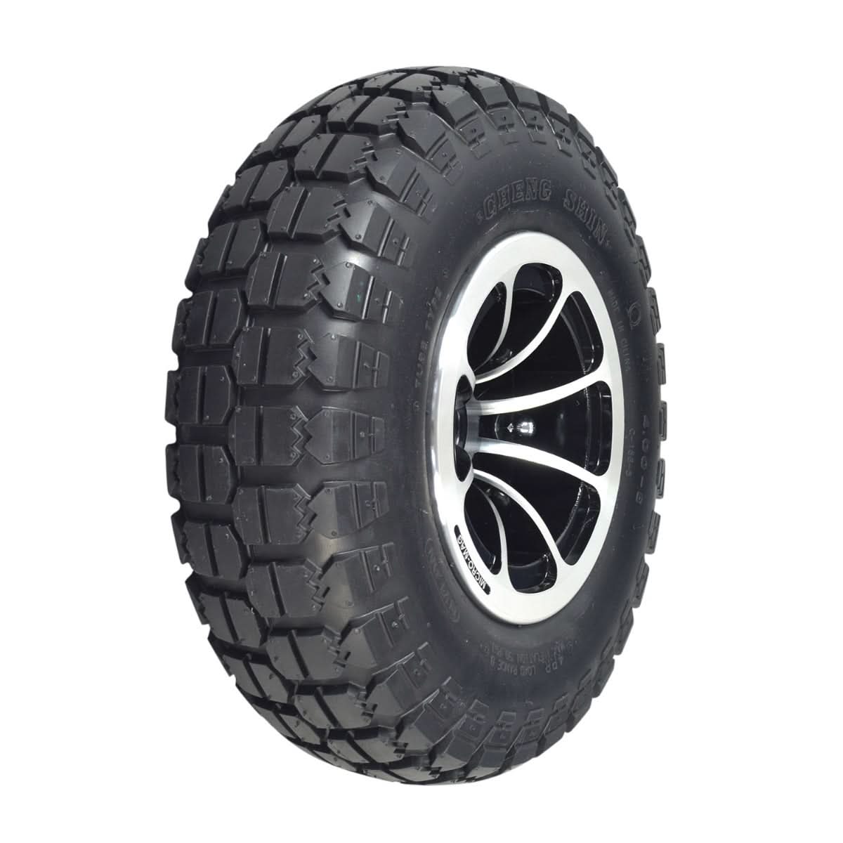 14"x4" Flat-Free Wheel Assembly with Black Rim for the Quantum 4Front ...